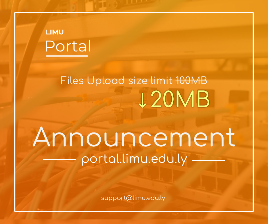 LIMU Portal: Reduced the file upload size limit from 100MB to 20 MB